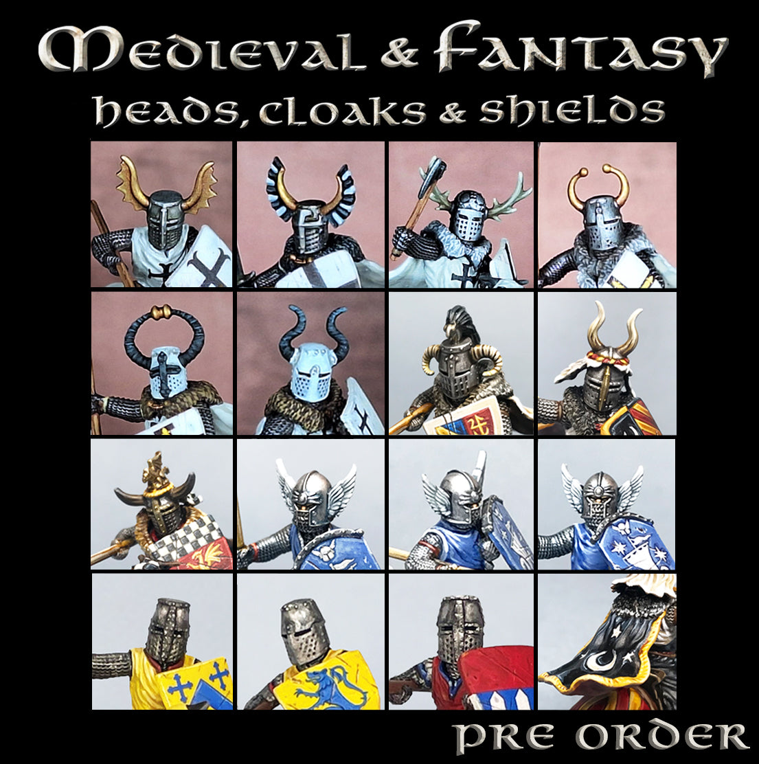 Medieval & Fantasy Heads, Cloaks & Shields - Victrix Limited