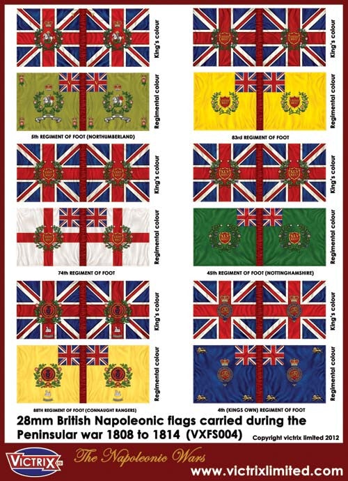British Napoleonic A4 flag sheet (Peninsular) 1 - Victrix Limited